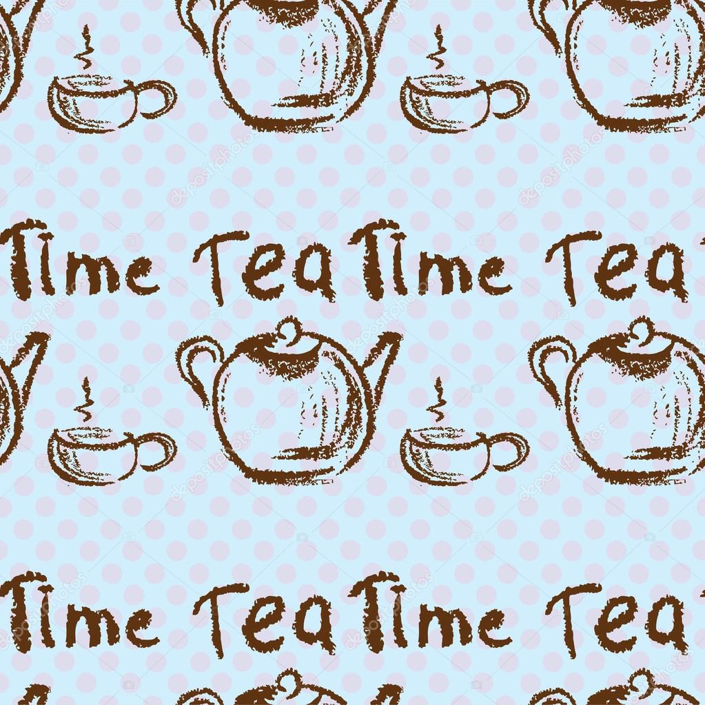 Tea time vintage seamless background. Stock Vector Image by ©naum100 ...