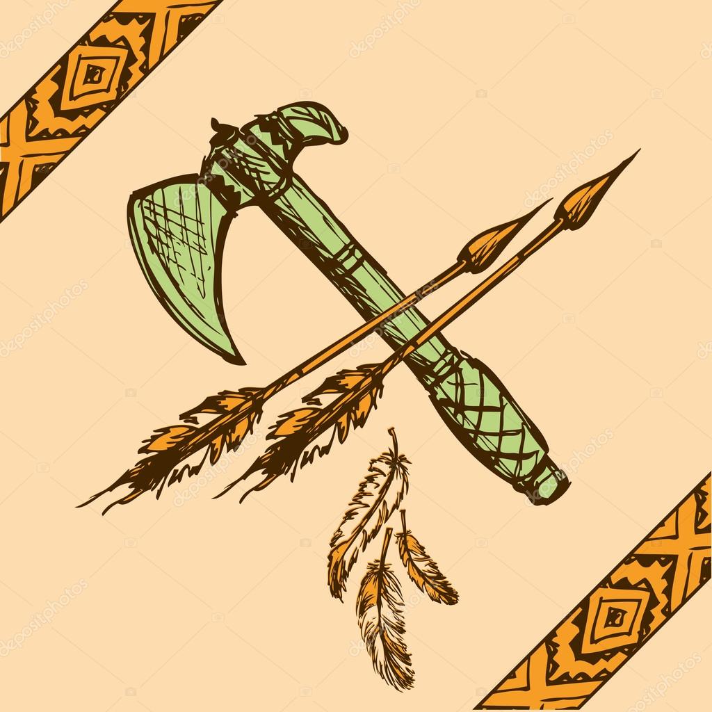 Native American Indian tomahawks Stock Vector Image by ©naum100 #87781228