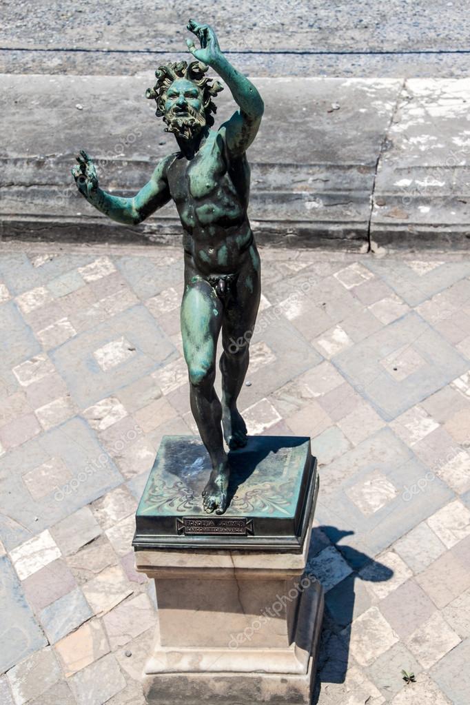 Small antique statue at ruins of town Pompeii — Stock Photo © mathes ...