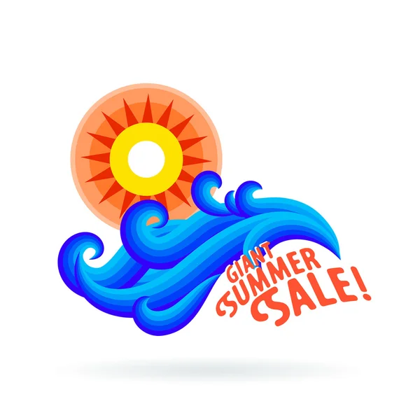 Sun wave ocean illlustration Stock Vector Image by ©tukkki #88831078
