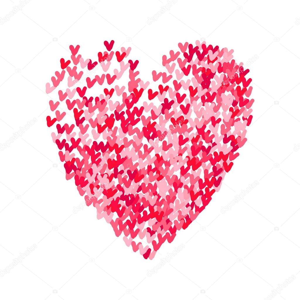 Ilustración de gran forma de corazón llena de corazones Stock Vector by ...
