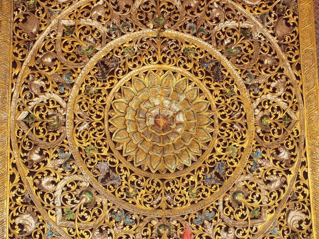 Pattern of flower carved — Stock Photo © paisan191 #85397600