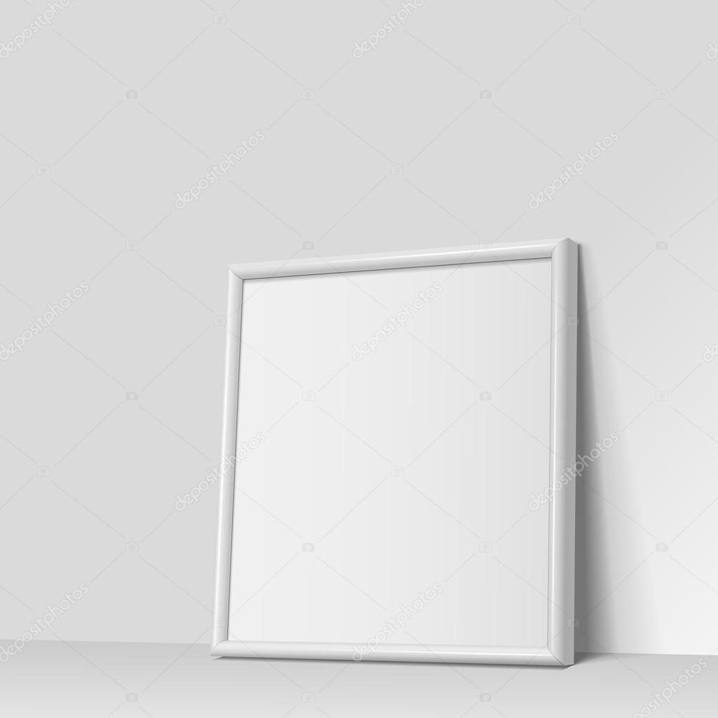 Realistic White square shape frame for paintings Stock Vector Image by ...