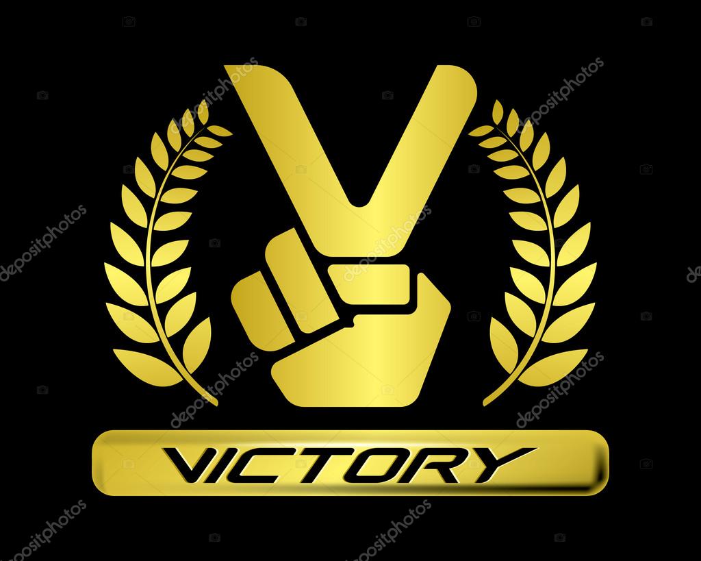 Symbole de victoire V main emblèmes. Modèle pour vecteur de logos ...