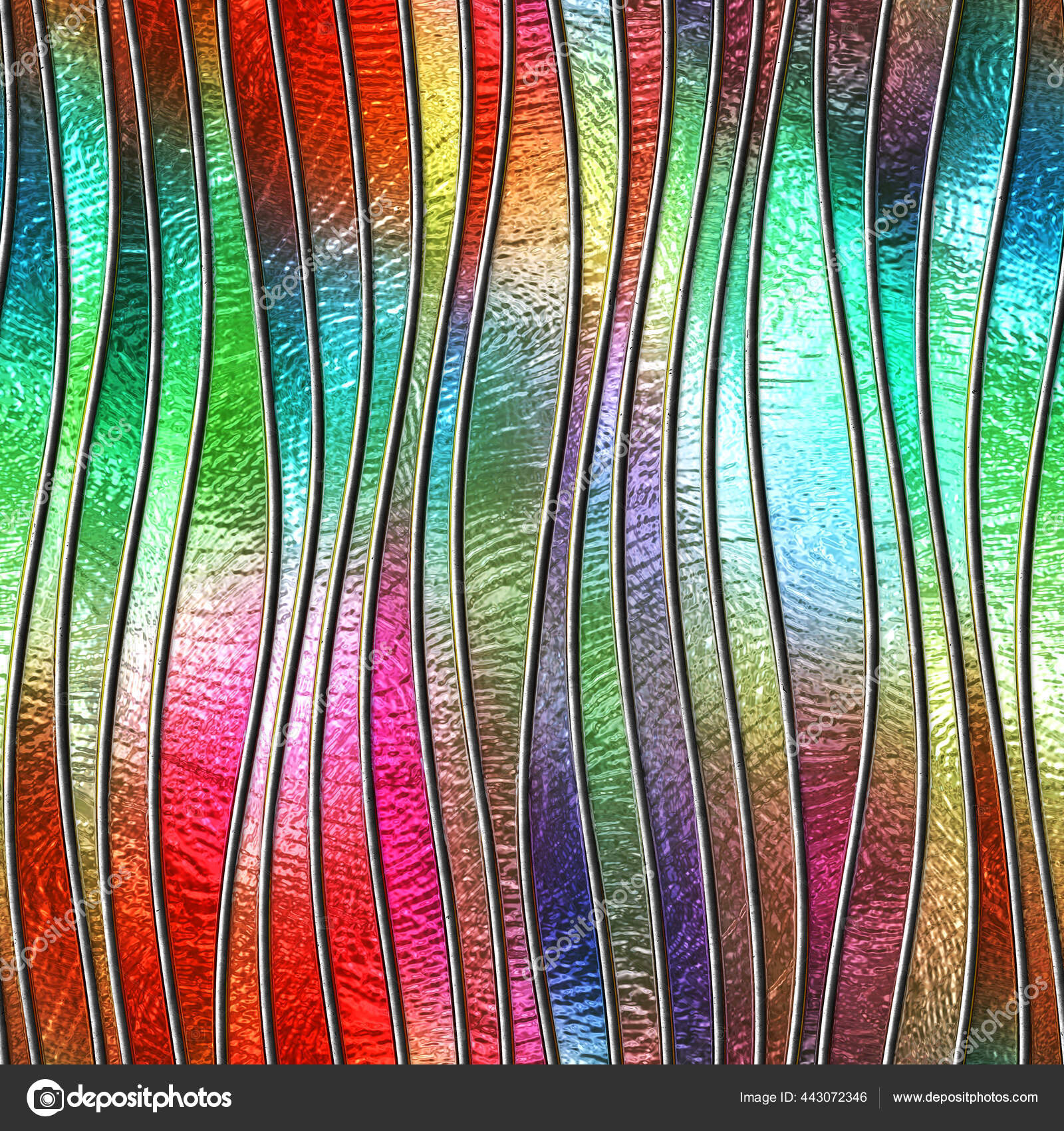 Stained Glass Seamless Texture Waves Pattern Window Colored Glass ...