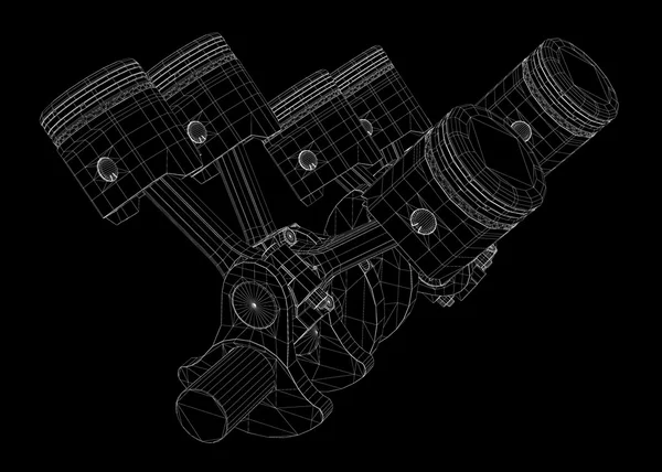 Pistons, V8 engine Stock Illustration by ©Podsolnukh #81724196