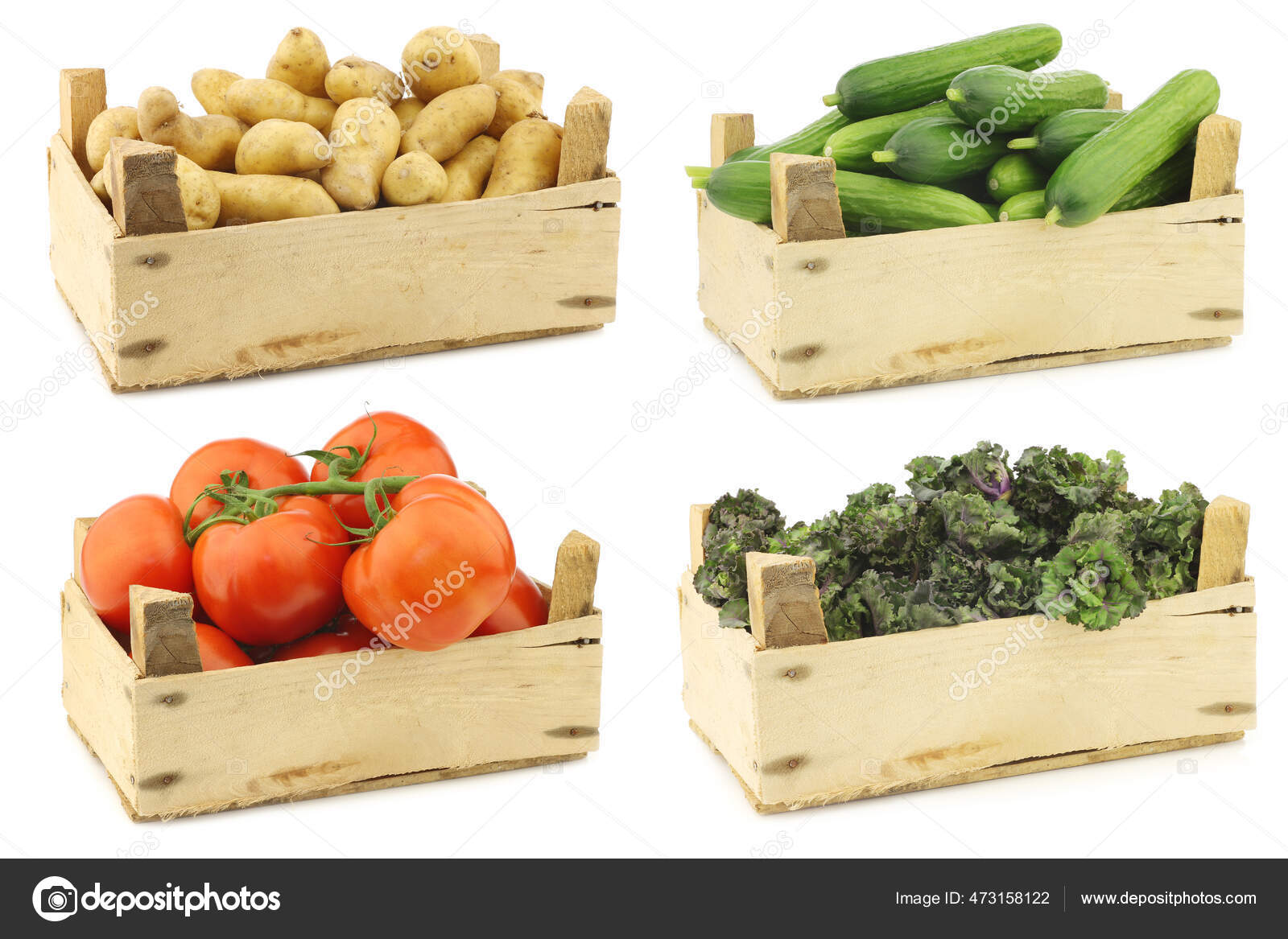Assorted Cooking Vegetables Wooden Crate White Background — Stock Photo ...
