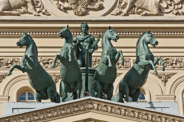 Quadriga of Apollo on the building of the Bolshoi Theater in Moscow ...