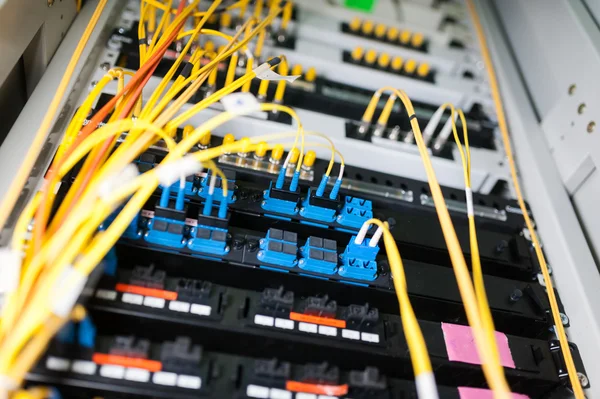 fiber optic with servers in a technology data center - Stock Image ...