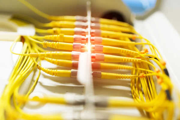 fiber optic with servers in a technology data center - Stock Image ...