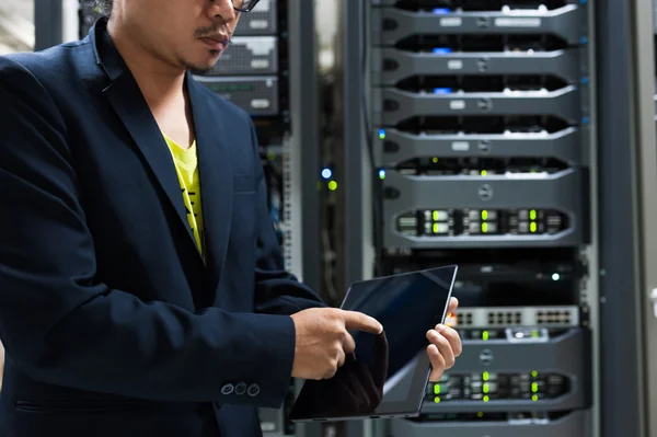People fix server network in data room - Stock Image - Everypixel