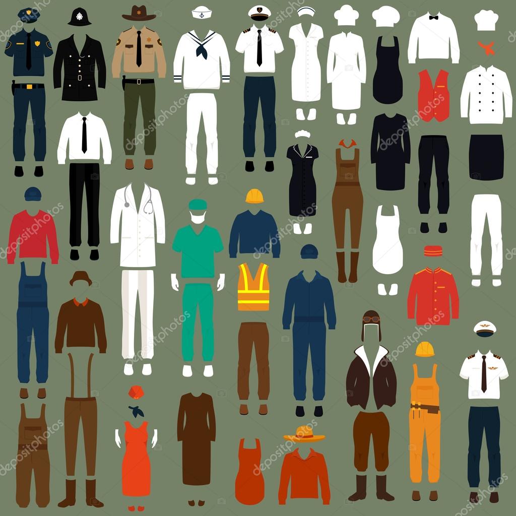 Workers, profession people uniform Stock Vector by ©eveleen 66415787