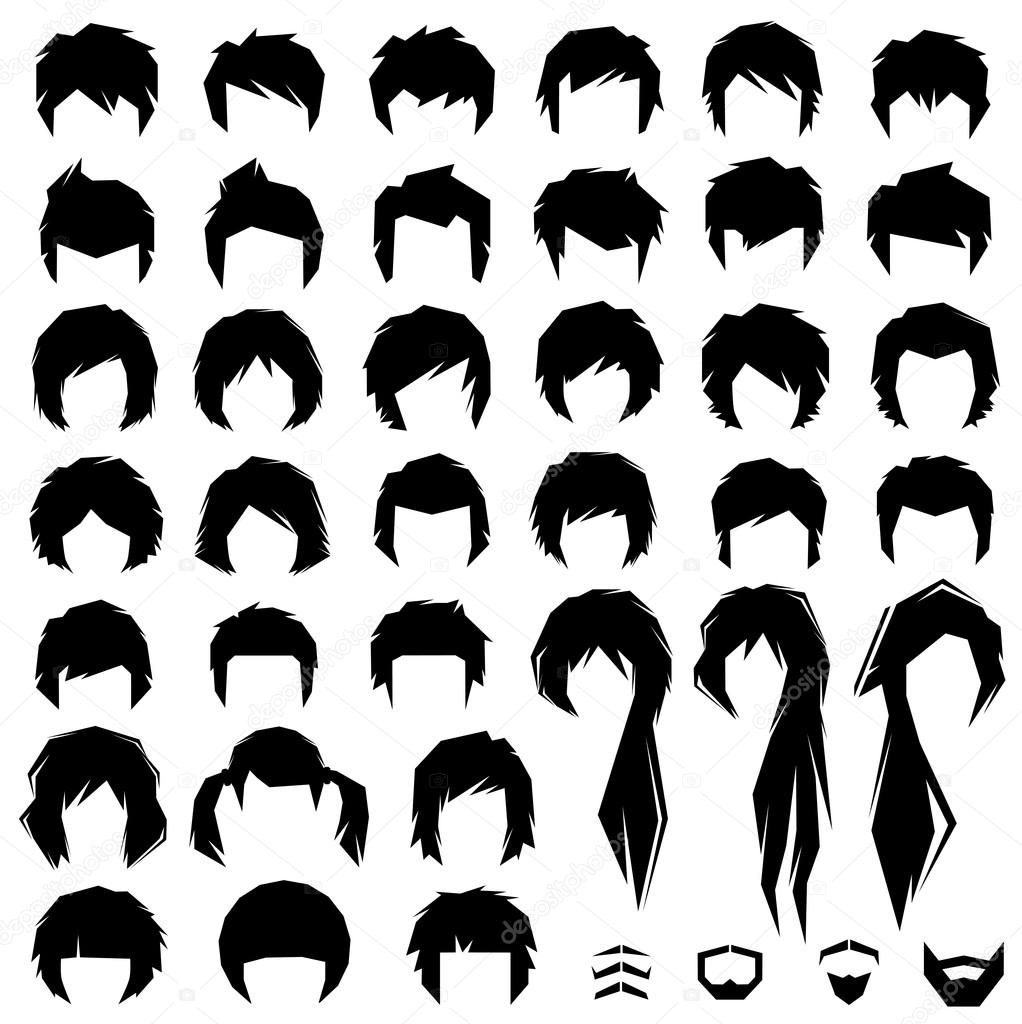 Hair, vector hairstyle Stock Vector by ©eveleen 83221044