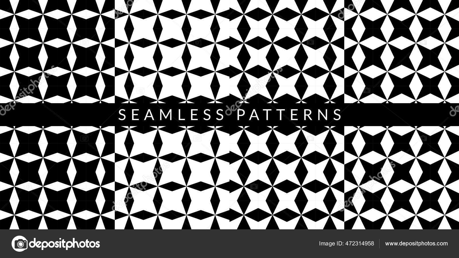 Abstract Black And White Geometric Background Patterns Vector Set Stock ...