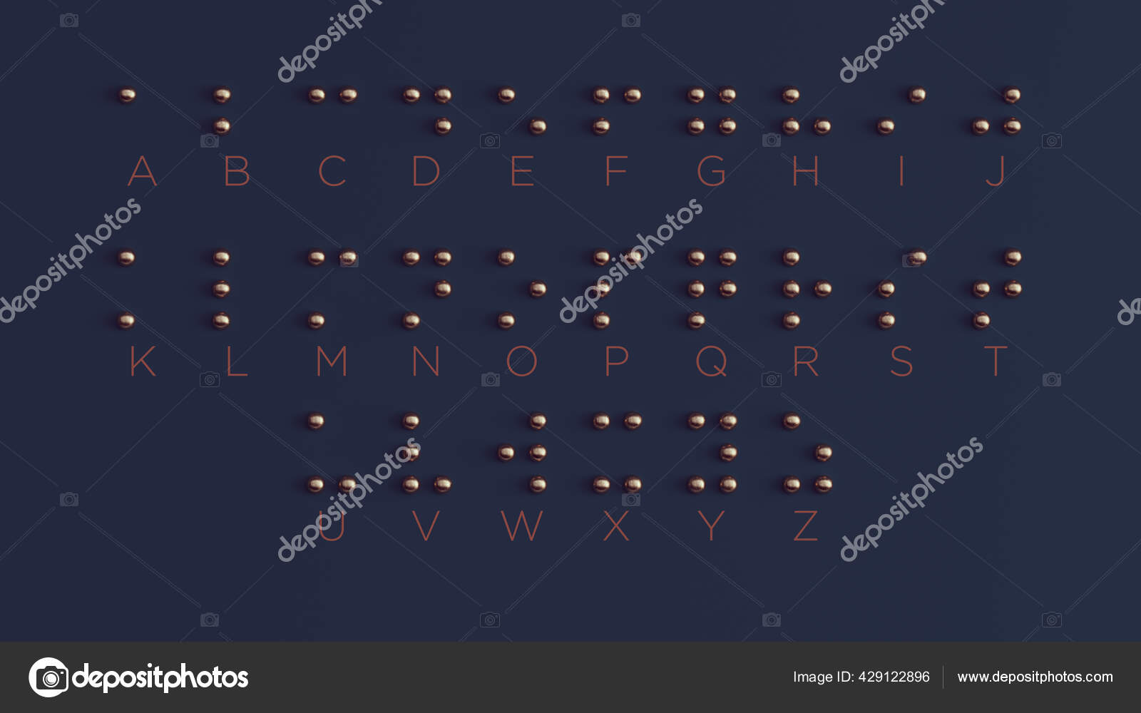 Braille Visually Impaired Writing System Symbol Formed Out Bronze ...