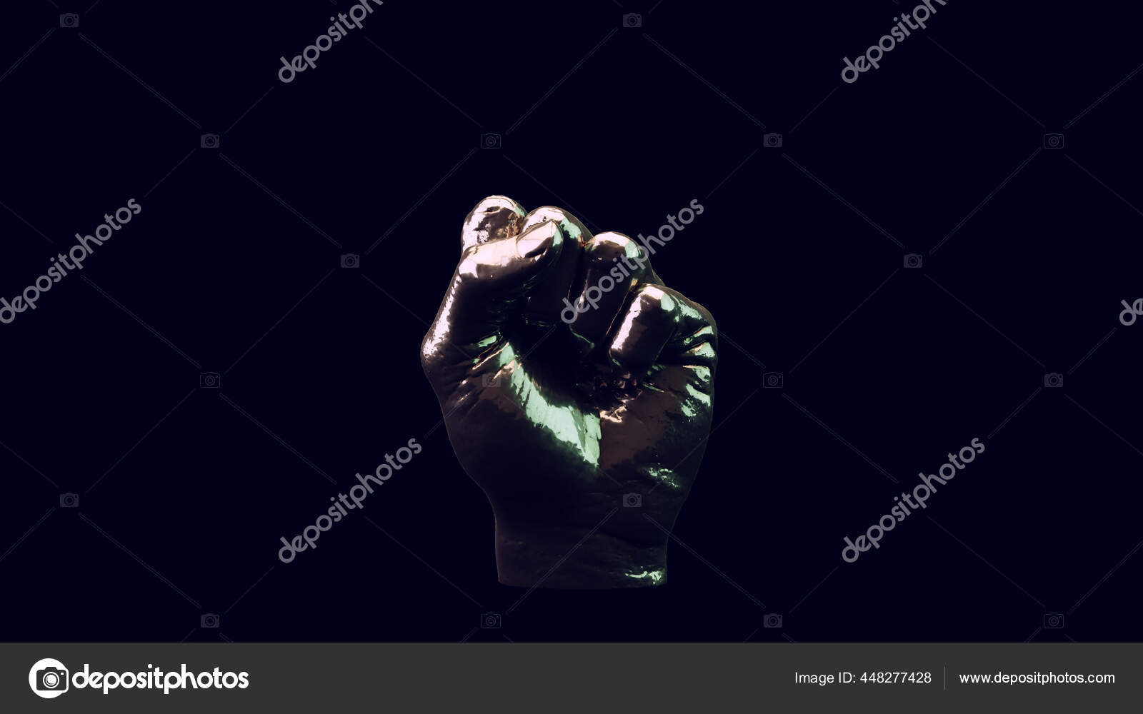 Silver Raised Clenched Fist Fascist Symbol Warm Green Moody 80S — 스톡 사진 ...
