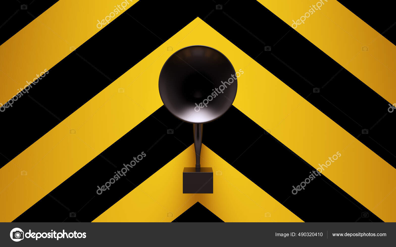 Yellow Black Digital Gramophone Vintage Music Audio Equipment Post Punk ...