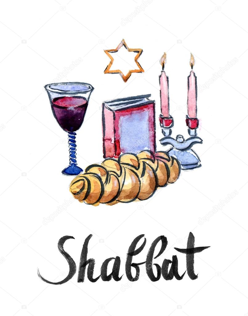Complete Shabbat table Stock Illustration by ©mimino #84406268