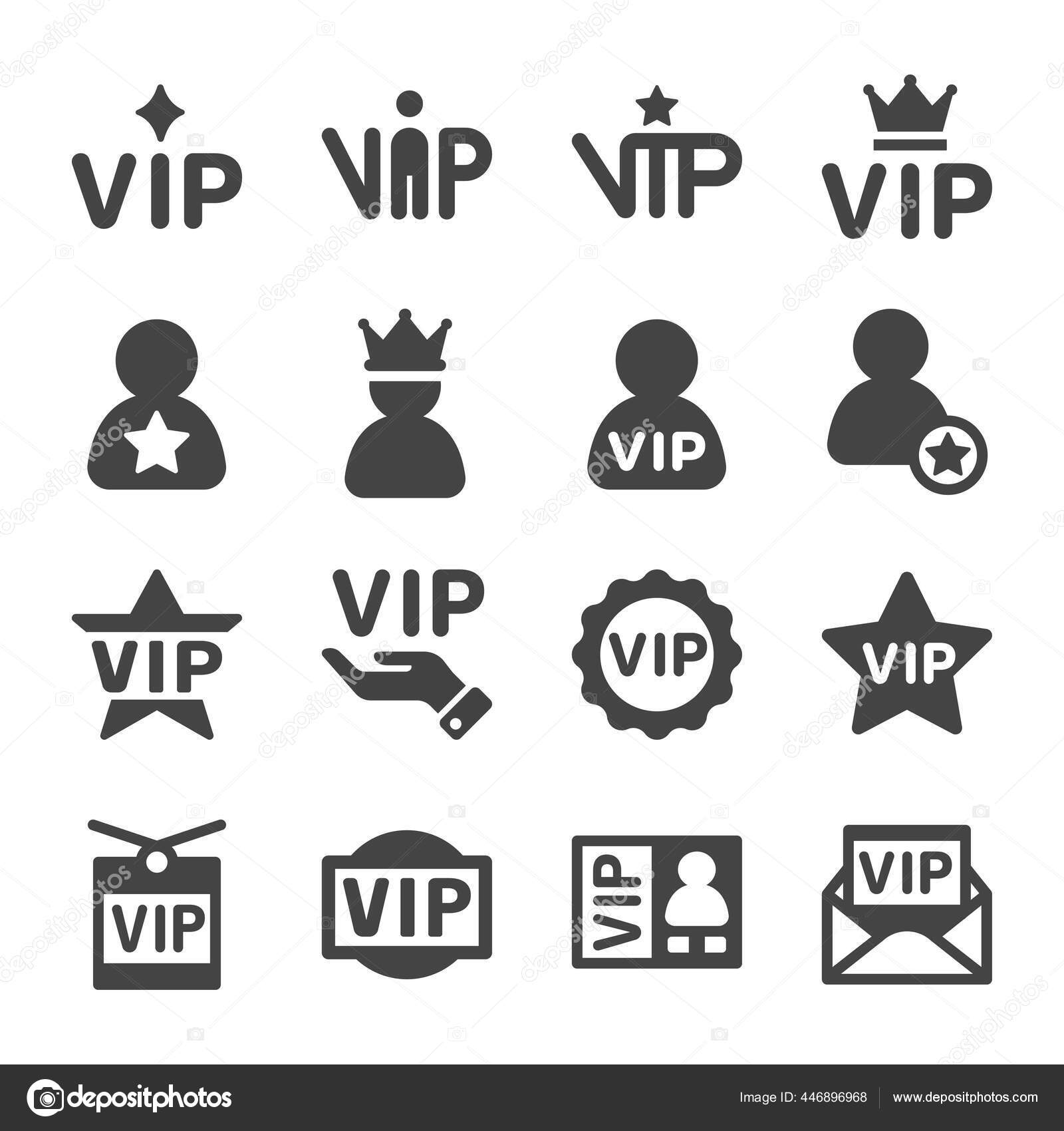 Conjunto Iconos Vip Vector Ilustración Vector de stock #446896968 de ...