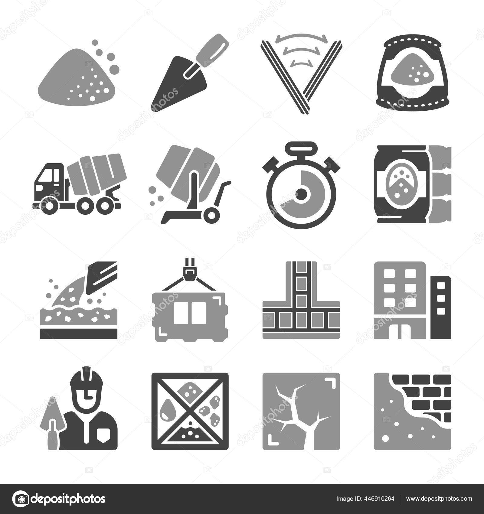 Cement Icon Set Vector Illustration Stock Vector by ©bspsupanut 446910264