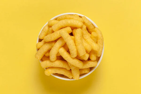 Close up of Cheese Potato Puff Snacks sticks, Popular Ready to eat ...