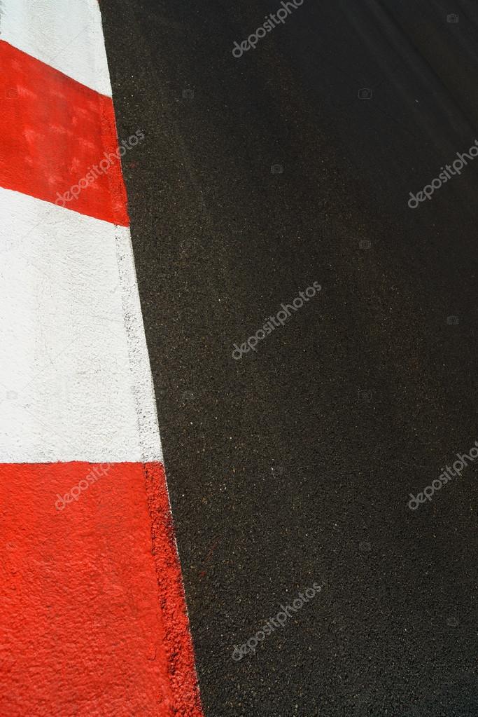 Texture of race asphalt and curb Grand Prix circuit — Stock Photo ...