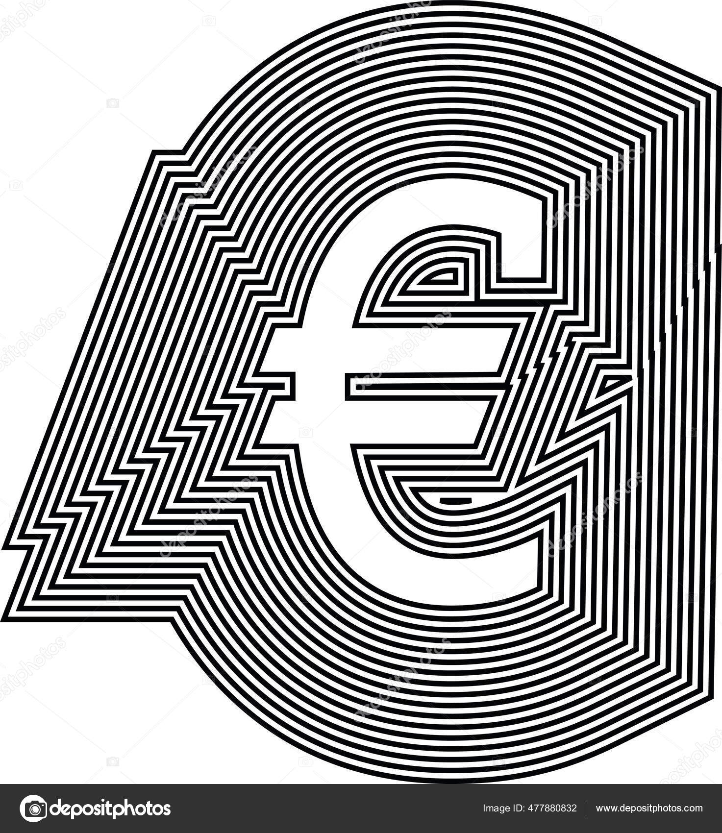 Euro Symbol Line Logo Icon Design Vector Illustration Stock Vector ...