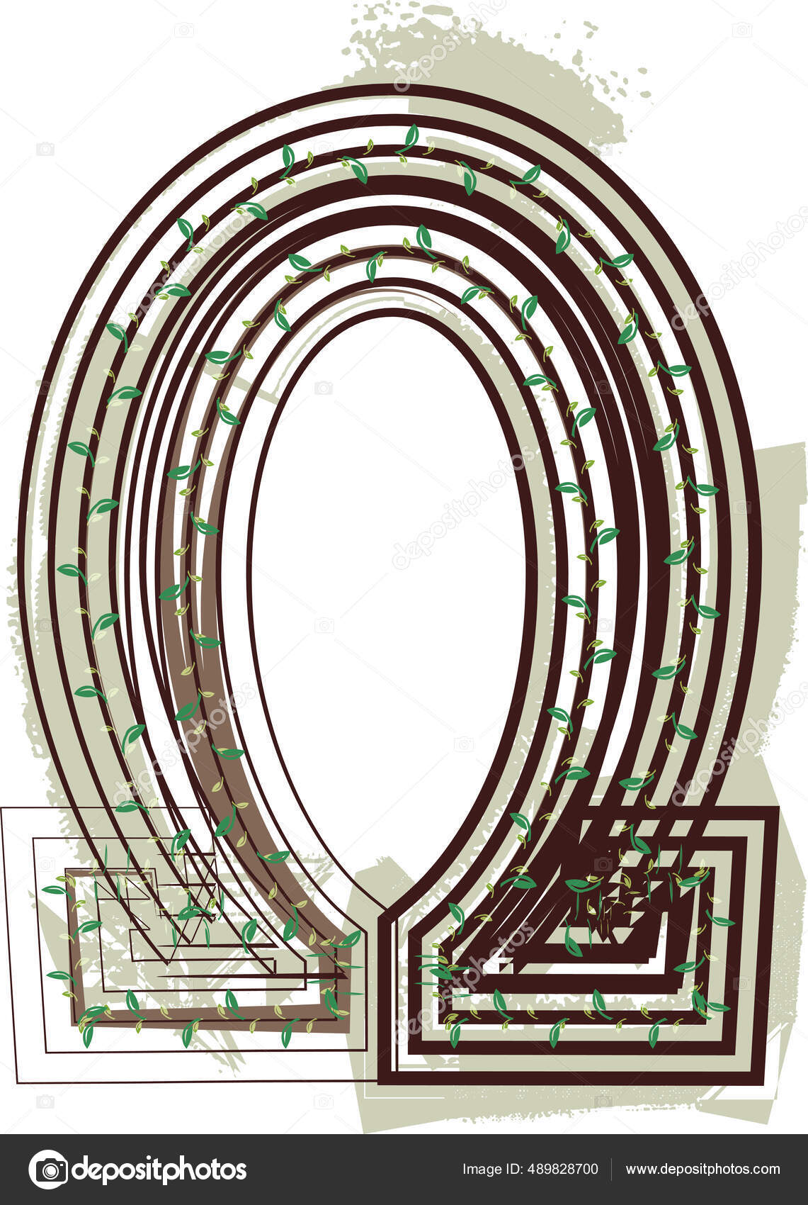 Omega Symbol Eco Logo Icon Design Vector Illustration Stock Vector ...