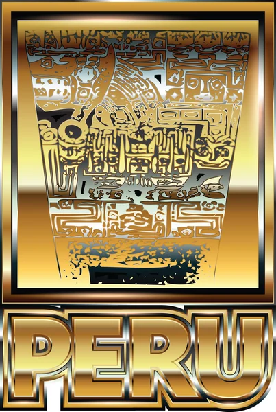 Ancient Peruvian gold ornament illustration — Stock Vector © aroas ...