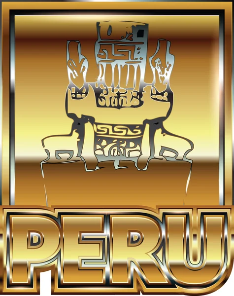 Ancient Peruvian gold ornament illustration — Stock Vector © aroas ...