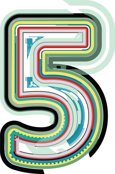 Abstract colorful number 5. — Stock Vector © antonshpak #8855640
