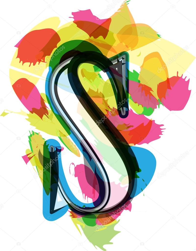 Fuente artística - Letra S Vector de stock por ©aroas 68888291
