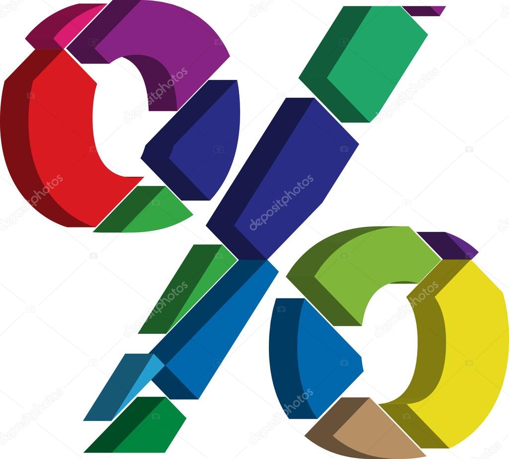 3d PERCENT symbol Stock Vector Image by ©aroas #75366025
