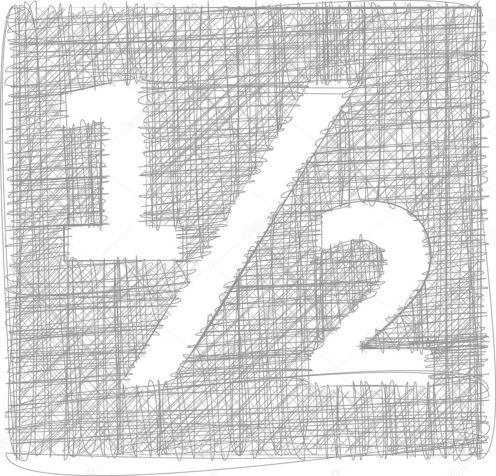 Half sign - Freehand Symbol Stock Vector Image by ©aroas #75632405