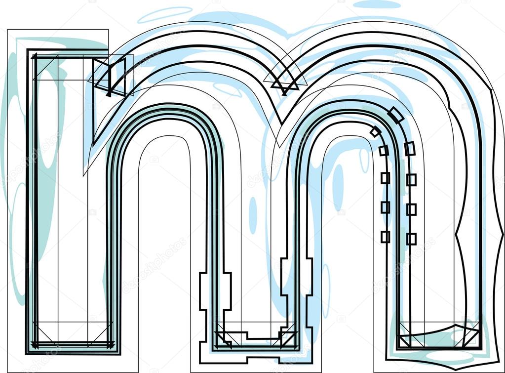 Ilustración de fuentes LETTER M Vector de stock #76157599 de ©aroas