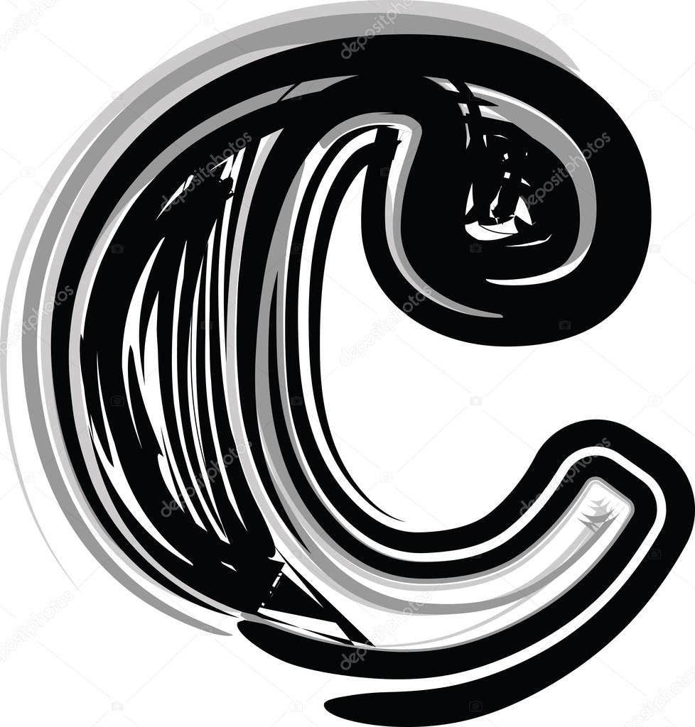 Freehand Typography Letter c — Stock Vector © aroas #76162649