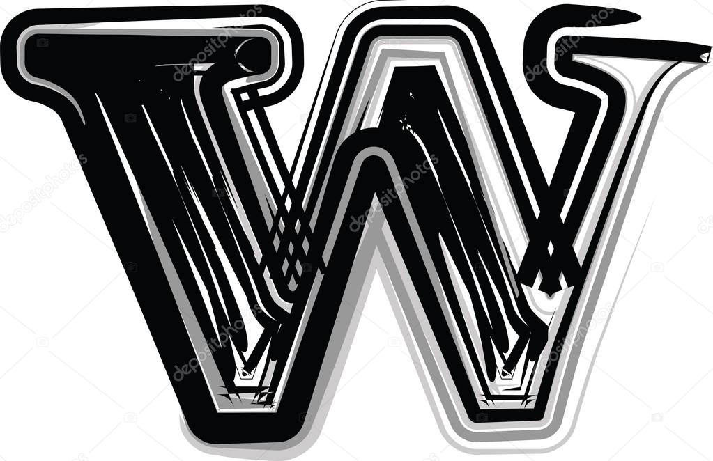 Typographie à main levée Lettre W Vecteur par ©aroas 76164451