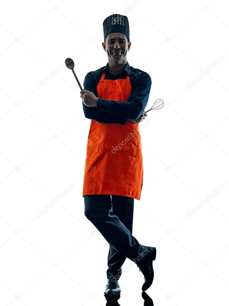 Man cooking chef silhouette isolated — Stock Photo © STYLEPICS #117673110