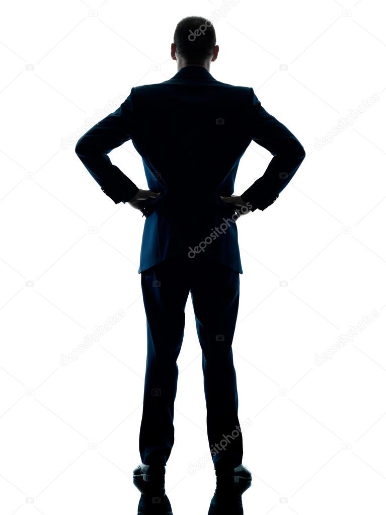 Business man standing rear view isolated — Stock Photo © STYLEPICS ...