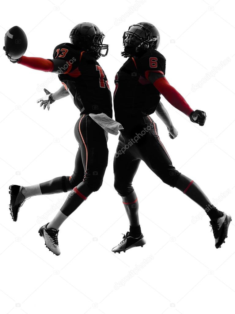 Two american football players touchdown celebration Stock Photo by ...