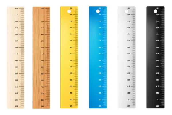 Vector Set Metric Rulers Flat Style Measuring Scales Stock Vector Image ...