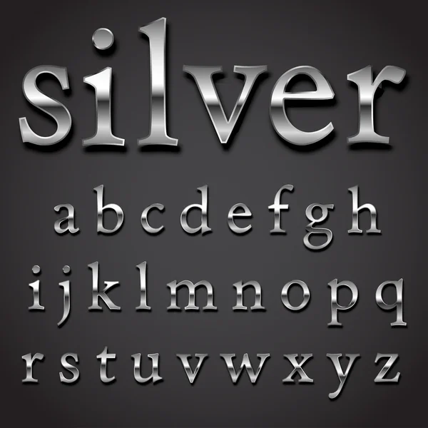 Letras color plata imágenes de stock de arte vectorial | Depositphotos