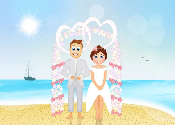 Beach wedding cartoon Stock Photos, Royalty Free Beach wedding cartoon ...