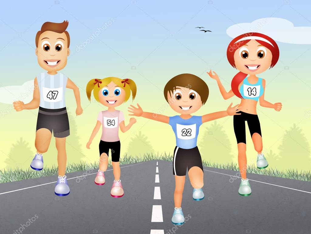 Family running Stock Illustration by ©adrenalina #66066819