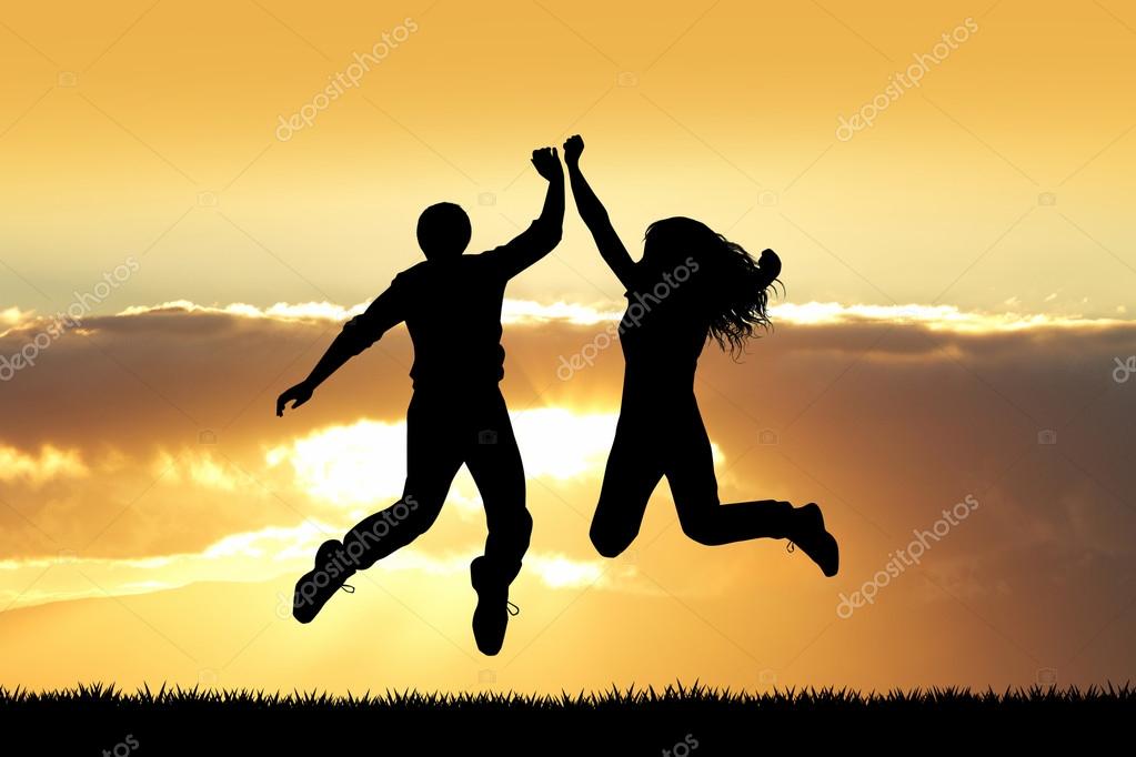 High Five Jump Silhouette