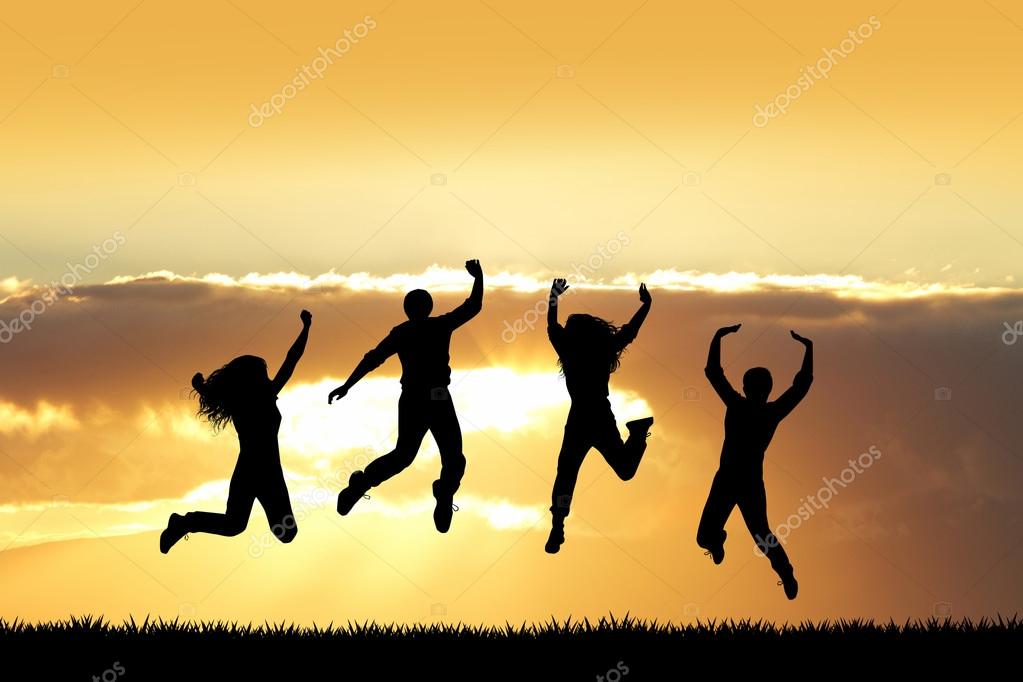 Sunset Pictures With People Jumping