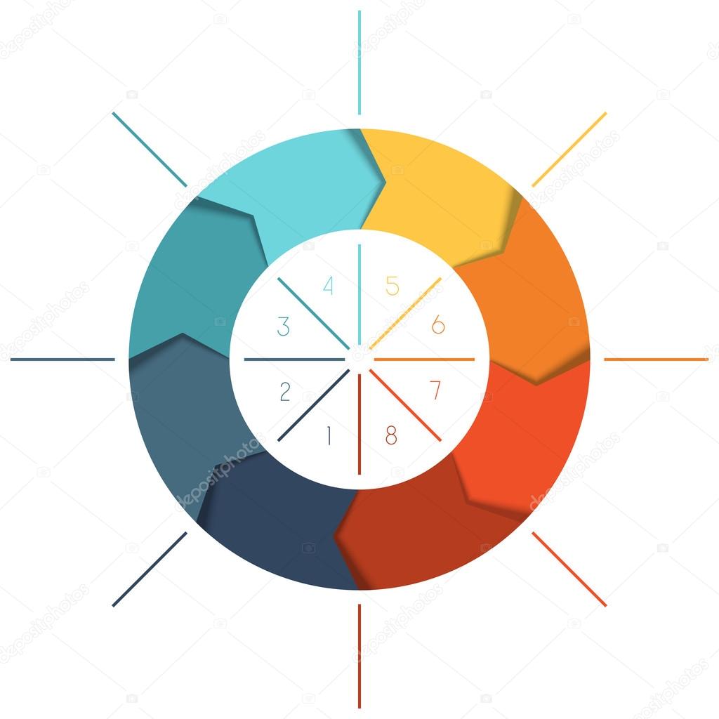 Template Infographics cyclic processes, colour ring from arrows — Stock ...