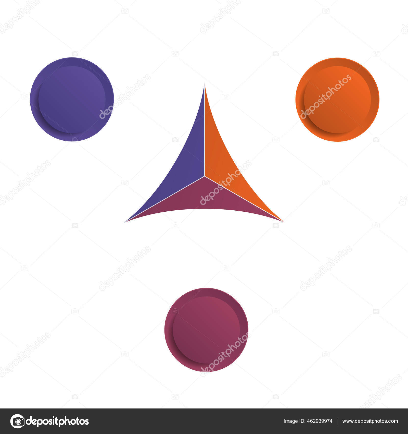 Raster Template Infographics Positions Colored Buttons White Background ...