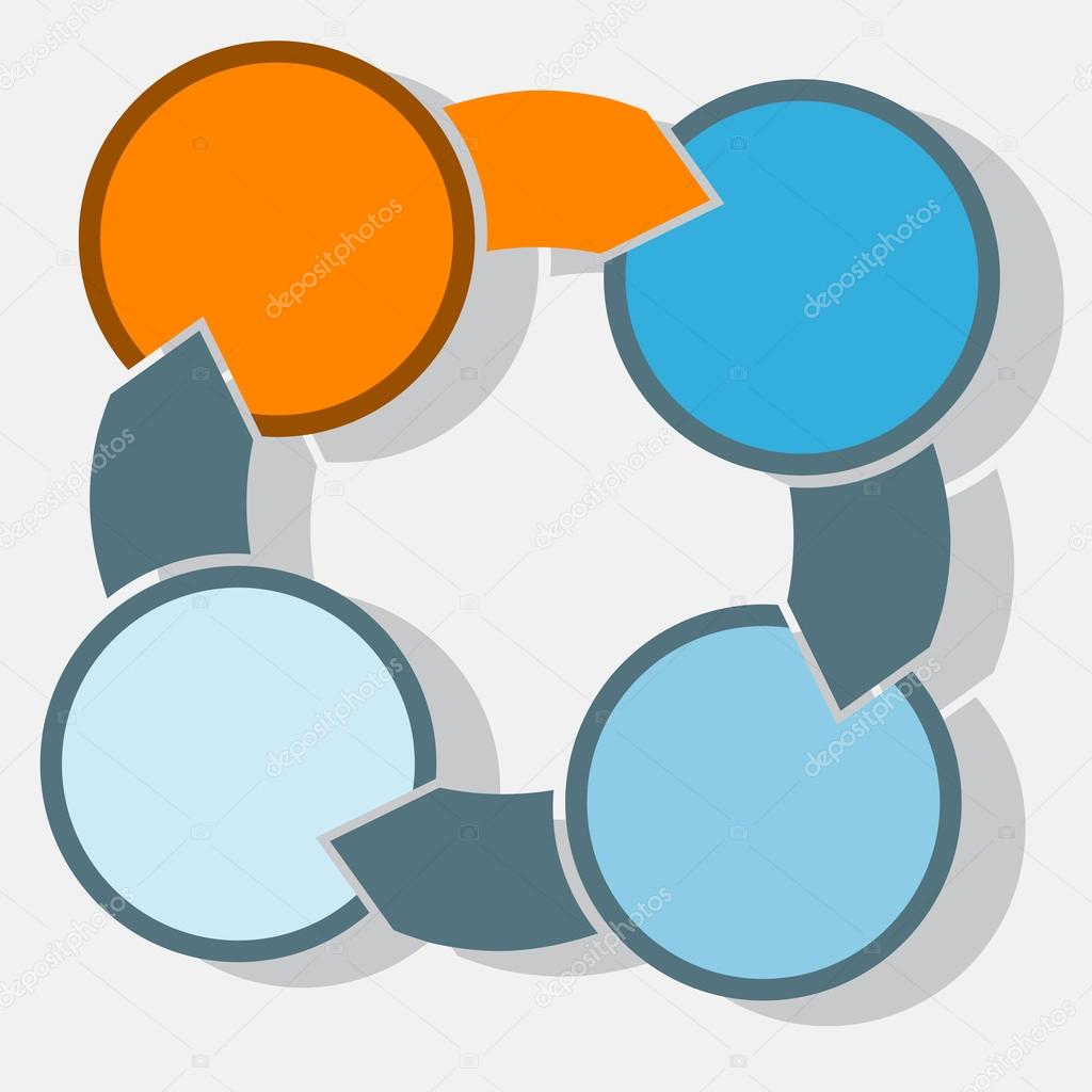 Infographic Cyclic process With Text Areas On Four Positions Stock ...