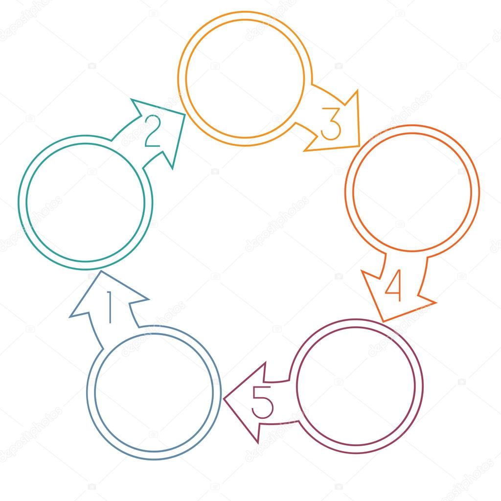 Cinco círculos con flecha de líneas coloridas: fotografía de stock © assistant #83057862 ...